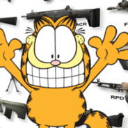 Steam Curator: Garfield with various assortments of weapons